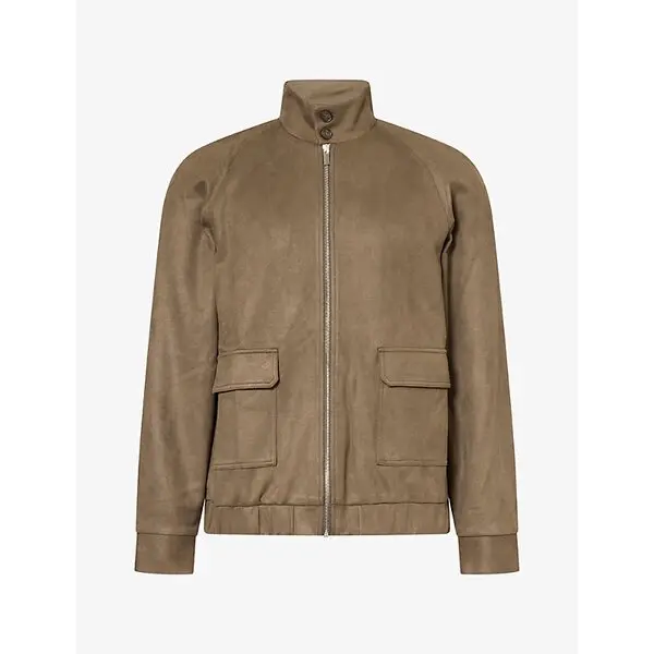NOBL Rayne Funnel-neck Faux-suede Jacket