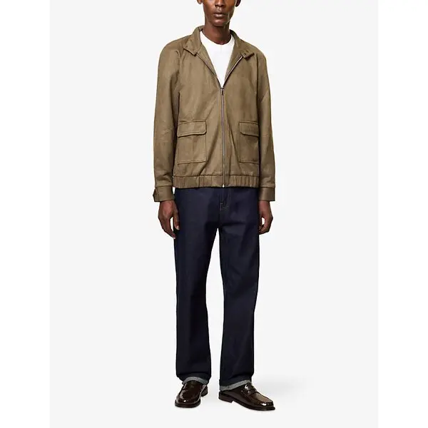 NOBL Rayne Funnel-neck Faux-suede Jacket
