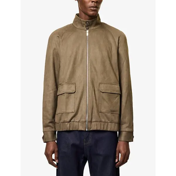 NOBL Rayne Funnel-neck Faux-suede Jacket