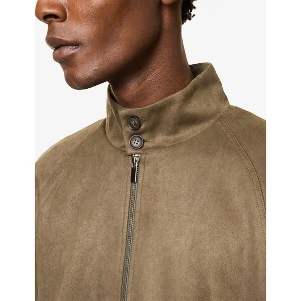 NOBL Rayne Funnel-neck Faux-suede Jacket
