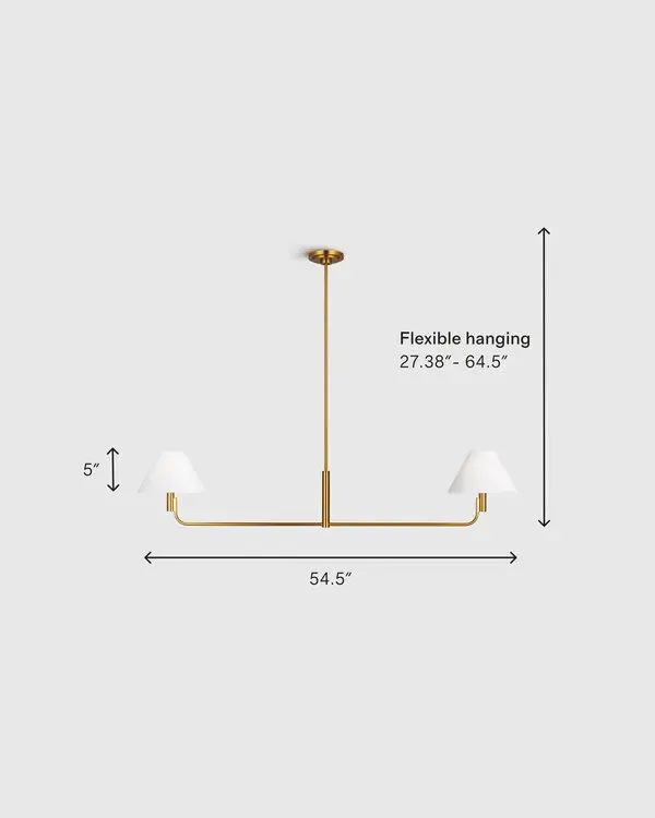 Quince Contemporary Steel Chandelier With Linen Shades - Brass