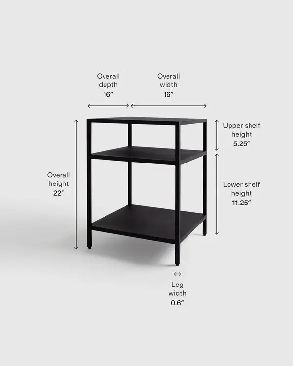Quince Powder-coated Steel End Table