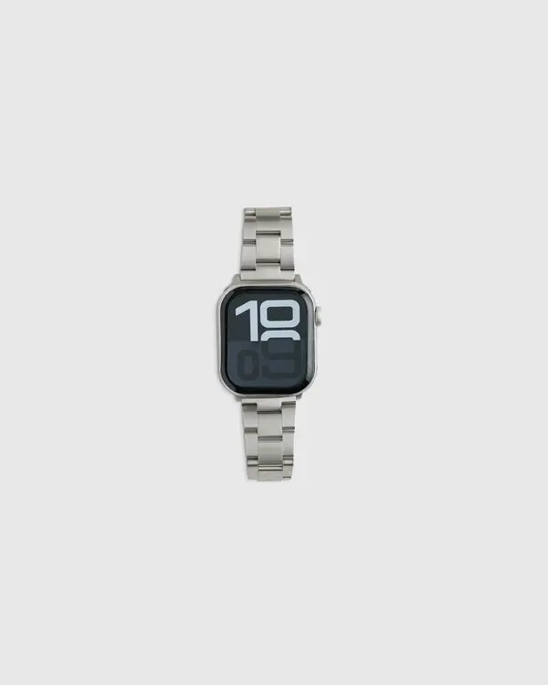 Quince Stainless Steel 3-link Smartwatch Band - Silver