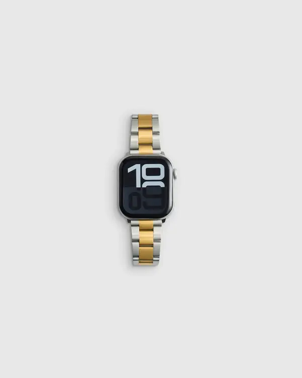 Quince Stainless Steel 3-link Smartwatch Band - Silver/gold