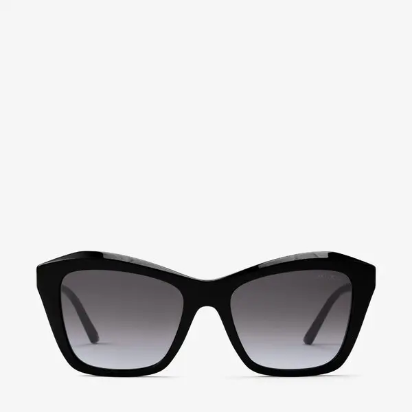 JIMMY CHOO Lexa Acetate Square Sunglasses With Gradient Grey Lenses