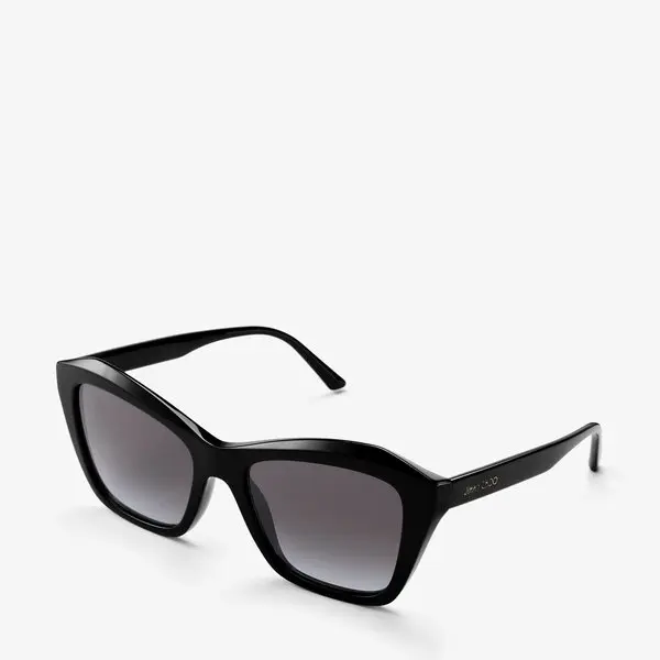JIMMY CHOO Lexa Acetate Square Sunglasses With Gradient Grey Lenses