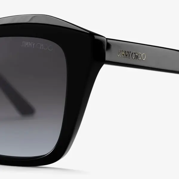 JIMMY CHOO Lexa Acetate Square Sunglasses With Gradient Grey Lenses