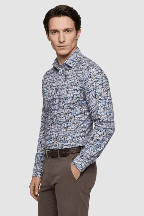 GARNET Regular-fit Abstract Print Long-sleeve Shirt