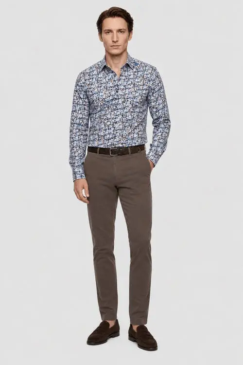 GARNET Regular-fit Abstract Print Long-sleeve Shirt