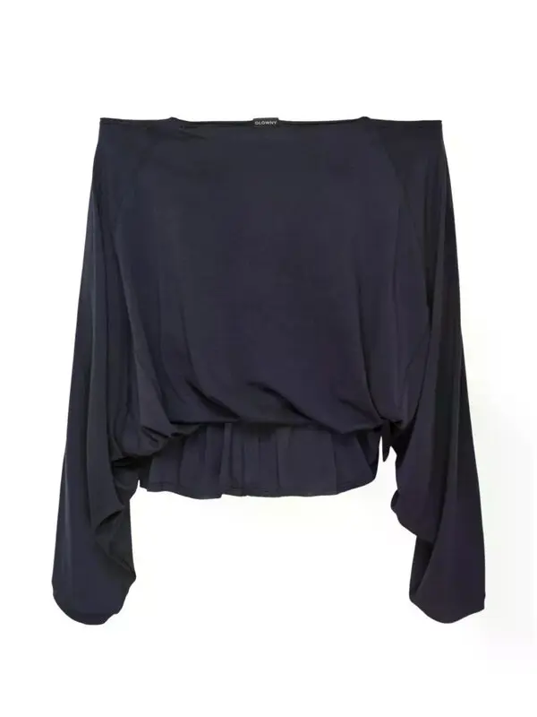 GLOWNY Sway Off-shoulder Peplum-hem Top