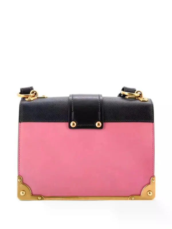 Prada Cahier Leather And Saffiano Leather Small Crossbody Bag