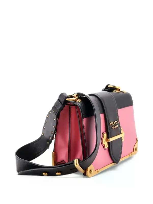 Prada Cahier Leather And Saffiano Leather Small Crossbody Bag