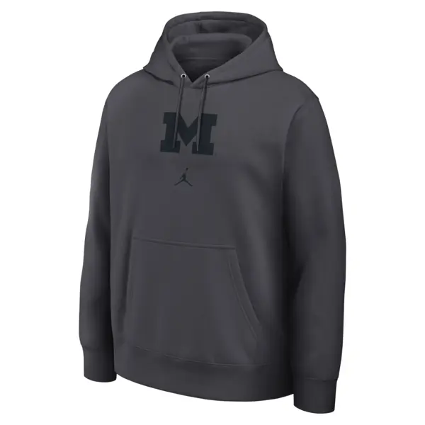 Nike Michigan Washed Club College Pullover Hoodie - Grey
