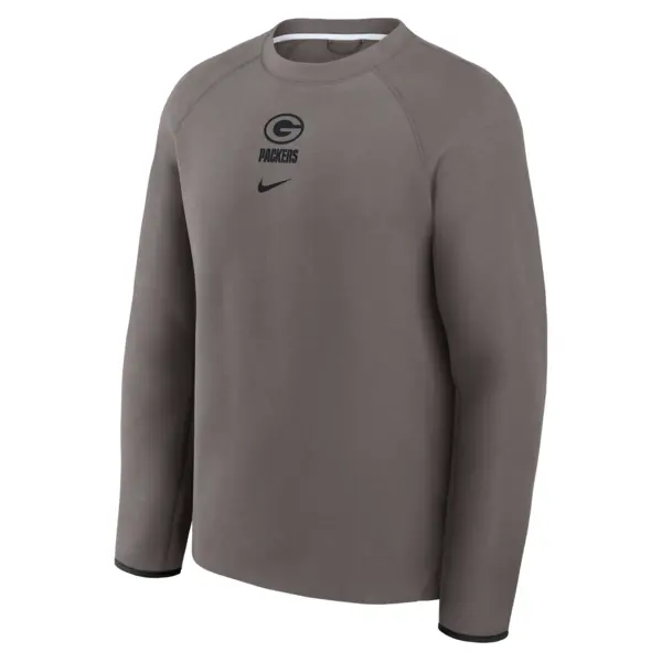 Nike Green Bay Packers Tech Fleece Nfl Pullover Crew - Grey