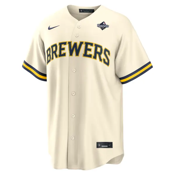 Nike Brice Turang Milwaukee Brewers 2026 World Series Participant Mlb Replica Jersey - Brown