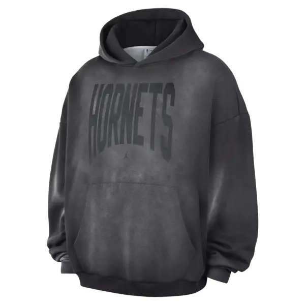 Nike Charlotte Hornets Standard Issue Therma-fit Fleece Basketball Pullover Hoodie - Grey
