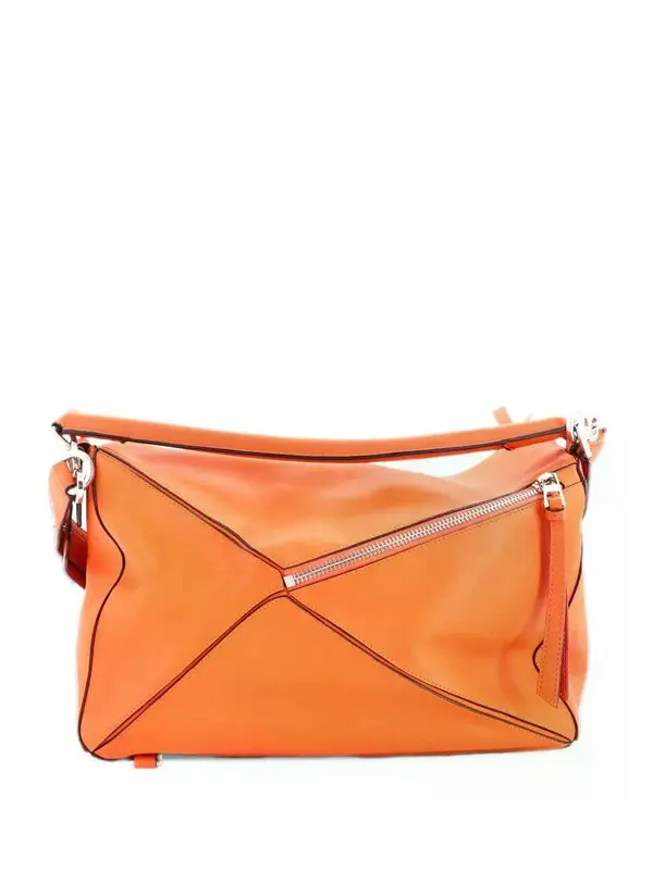 Loewe Puzzle Bag Leather Large Satchel - Orange