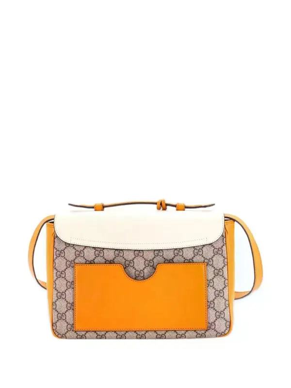 Gucci Padlock Front Pocket Flap Gg Coated Canvas And Leather Small Shoulder Bag