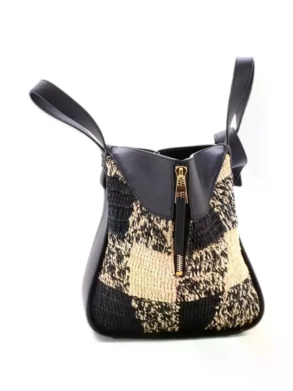 Loewe Paula's Ibiza Hammock Bag Raffia And Leather Compact Satchel