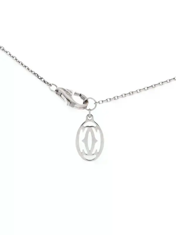 Cartier Cross Pendant 18k White Gold With Diamonds Necklace - Silver