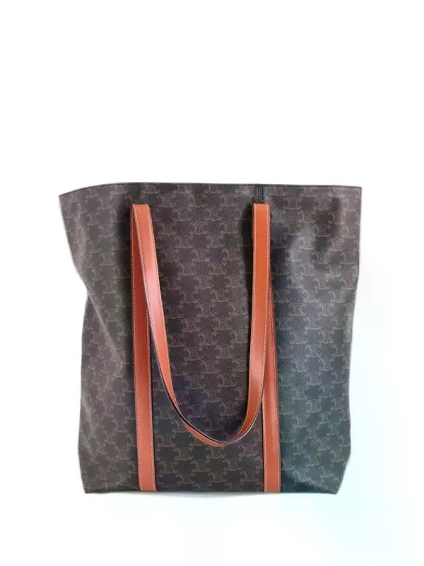 Celine Museum Shopper Tote Triomphe Canvas Tall Shoulder Bag - Brown