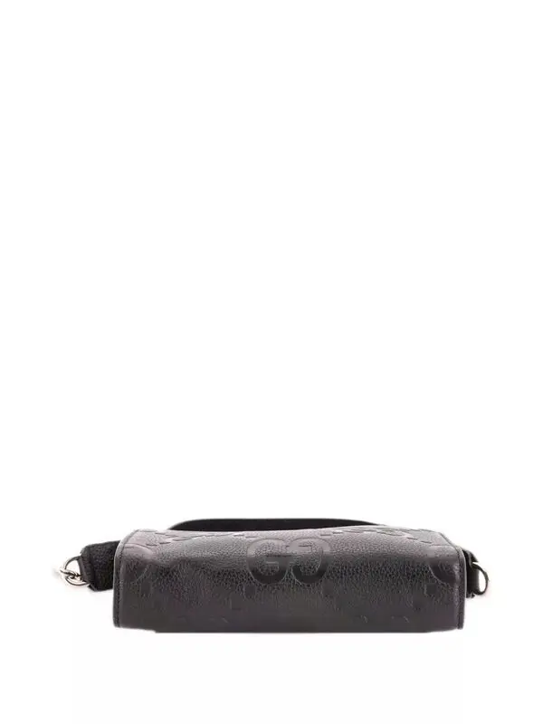 Gucci Zip Crossbody Bag Jumbo Gg Embossed Leather Shoulder Bag