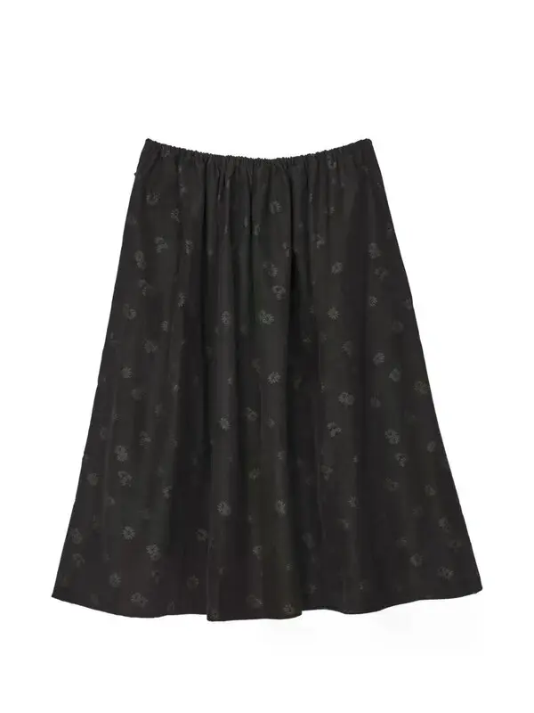 Cecilie Bahnsen Fiella Ditsy Bellis Jacquard Midi Skirt - Black