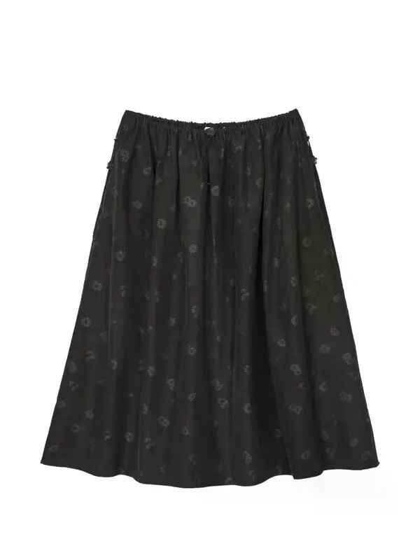 Cecilie Bahnsen Fiella Ditsy Bellis Jacquard Midi Skirt - Black