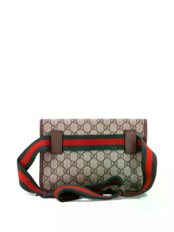 Gucci Neo Vintage Flap Gg Coated Canvas Belt Bag - Brown