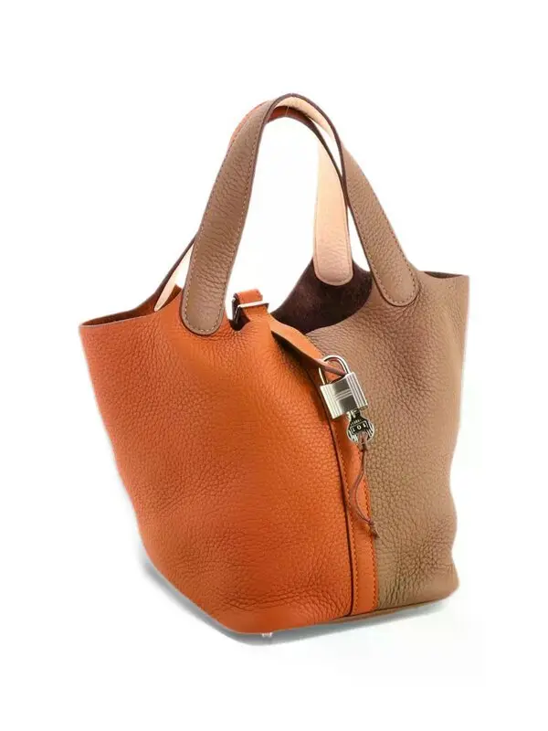 Hermès Picotin Lock Bag Tricolor Clemence Pm Bucket Bag