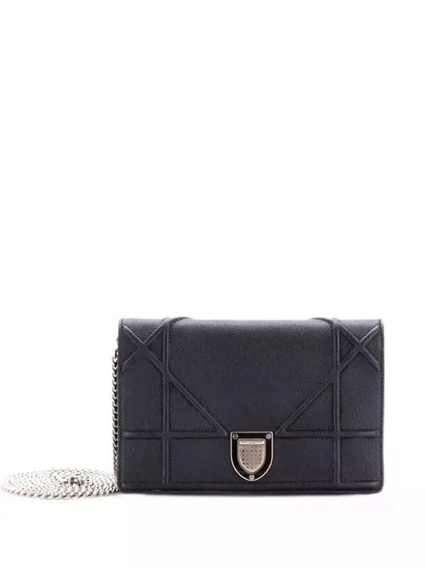 Dior Diorama Wallet On Chain Leather Clutch Bag - Black