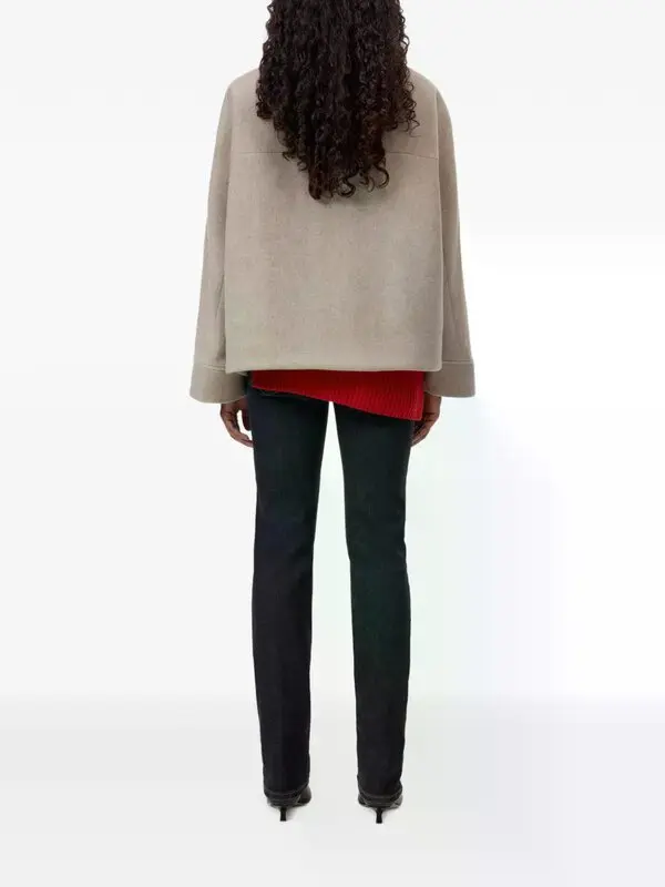 Closed Button-fastening Funnel-neck Jacket
