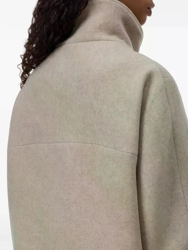 Closed Button-fastening Funnel-neck Jacket