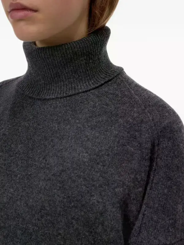 Closed Roll-neck Drop-shoulder Sweater