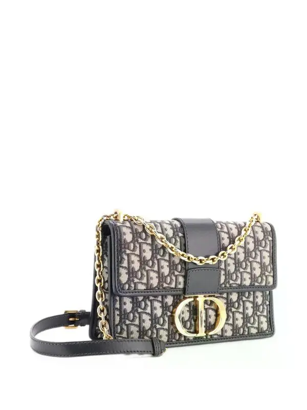 Dior 30 Montaigne Chain Flap Bag Oblique Canvas Shoulder Bag