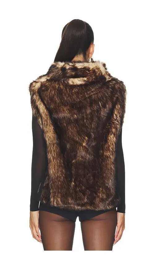 UNREAL FUR Highlander Faux Fur Vest In Brown