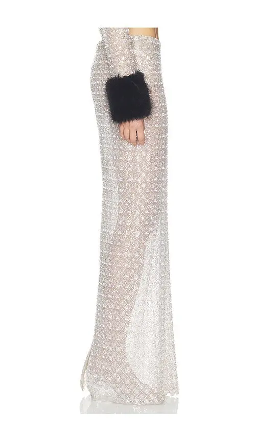 BRONX BANCO Embellished Maxi Skirt In Grey