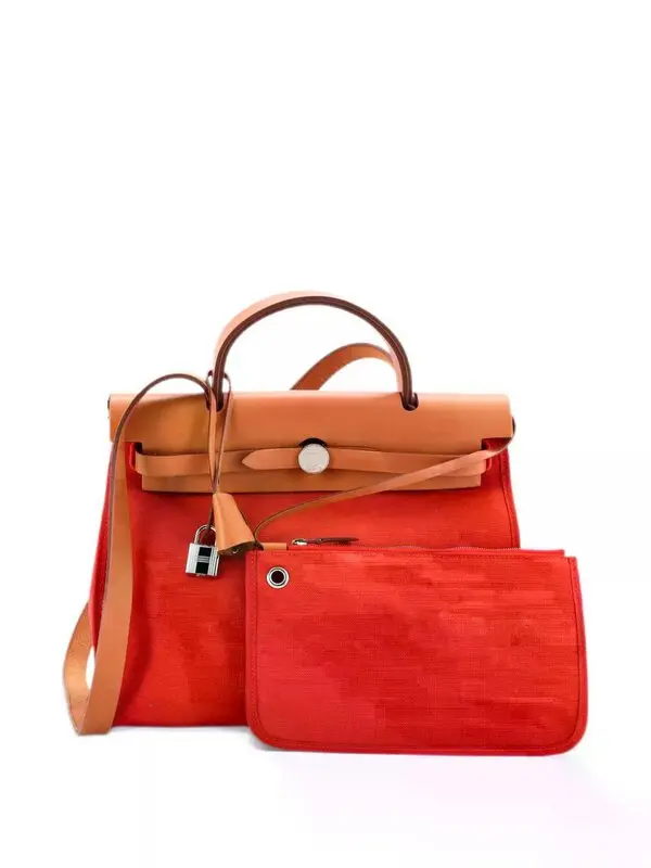 Hermès Herbag Zip Leather And Toile 31 Shoulder Bag