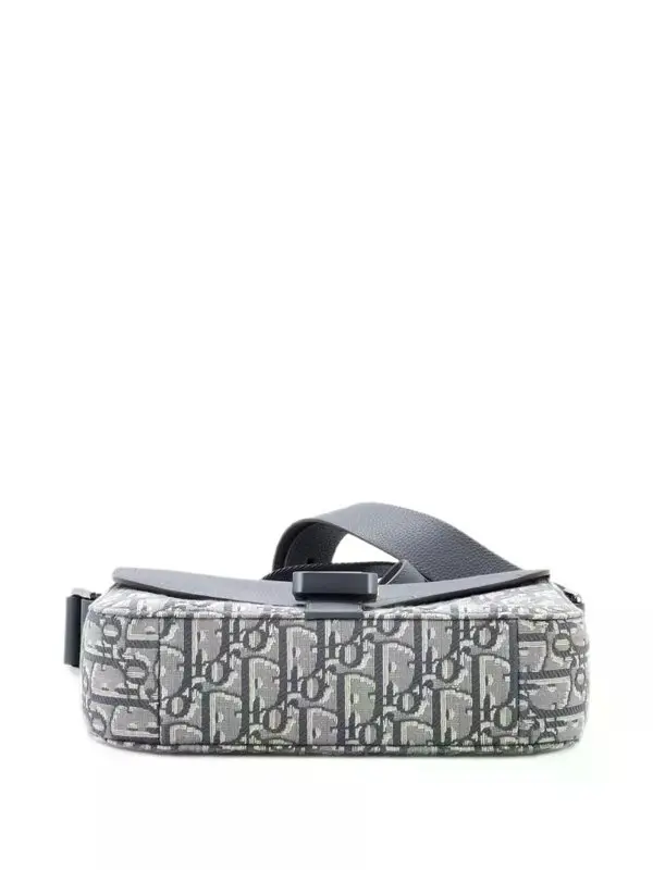 Dior Saddle Buckle Flap Messenger Bag Oblique Canvas And Leather Medium Crossbody Bag