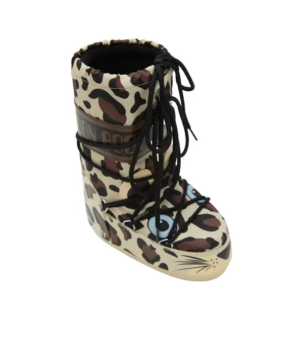 Moon Boot Print Lace-up Boots