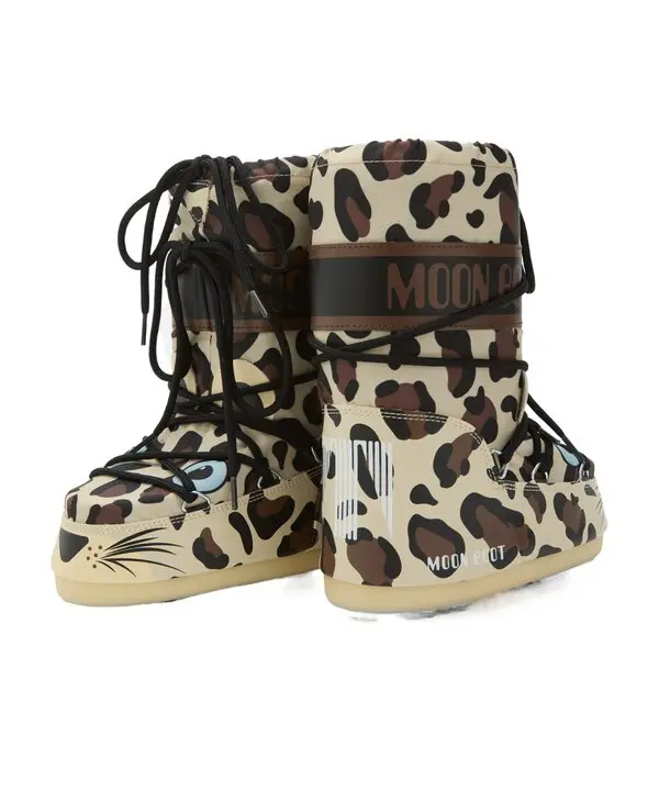 Moon Boot Print Lace-up Boots