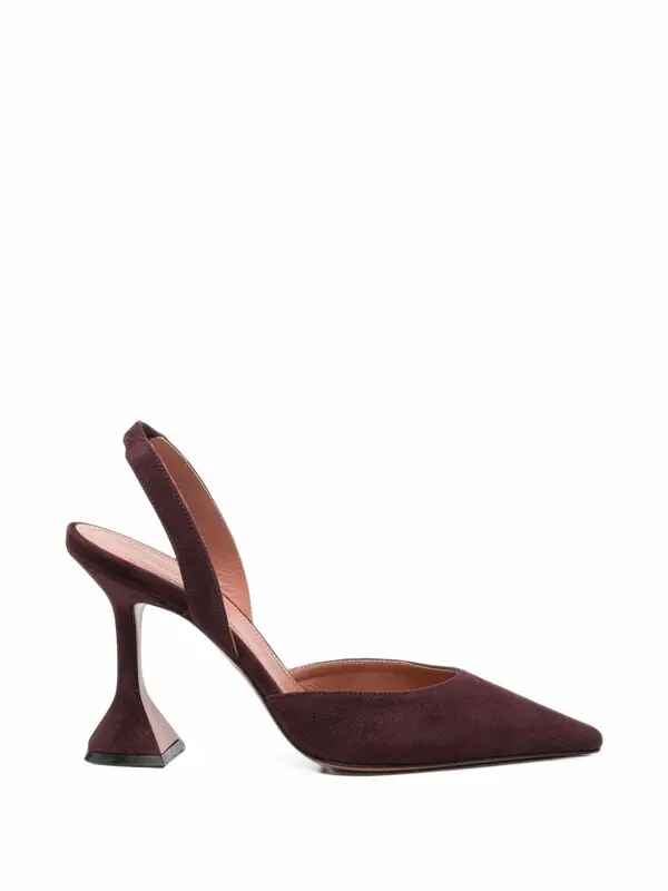 Amina Muaddi Holli Suede Leather Slingback Pumps - Multicolor