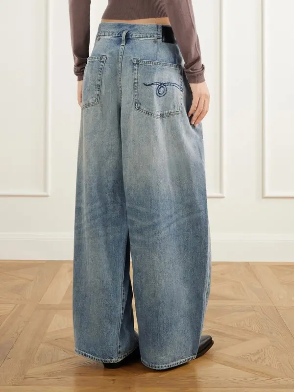 R13 Low-rise Wide-leg Jeans