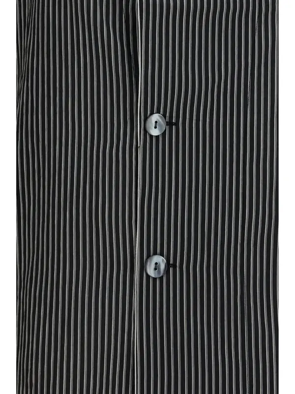 R13 Oversized Striped Shirt - Black