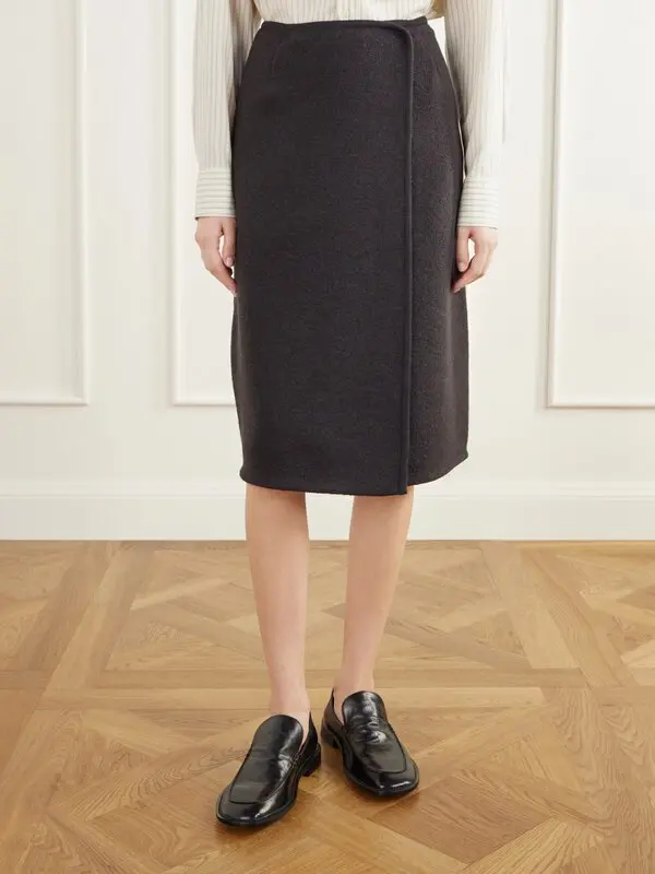 RIER Felted Wool-fleece Midi Skirt