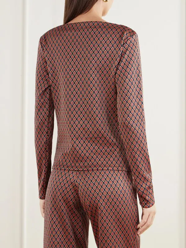Giuliva Heritage Diamond-jacquard Stretch-jersey Top