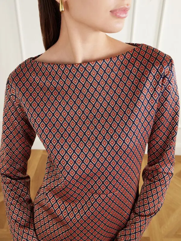 Giuliva Heritage Diamond-jacquard Stretch-jersey Top