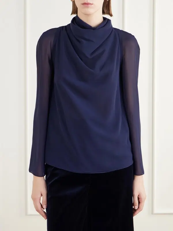 Altuzarra Draped Georgette Blouse