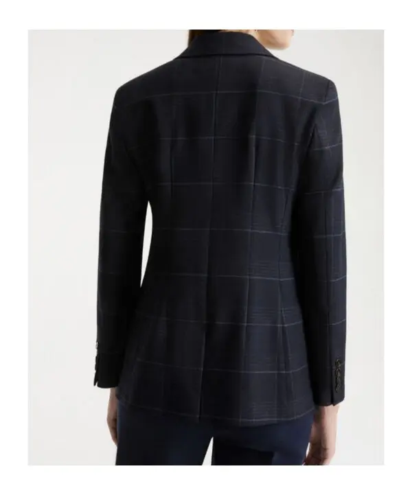 Marella Checked Double Breasted Blazer