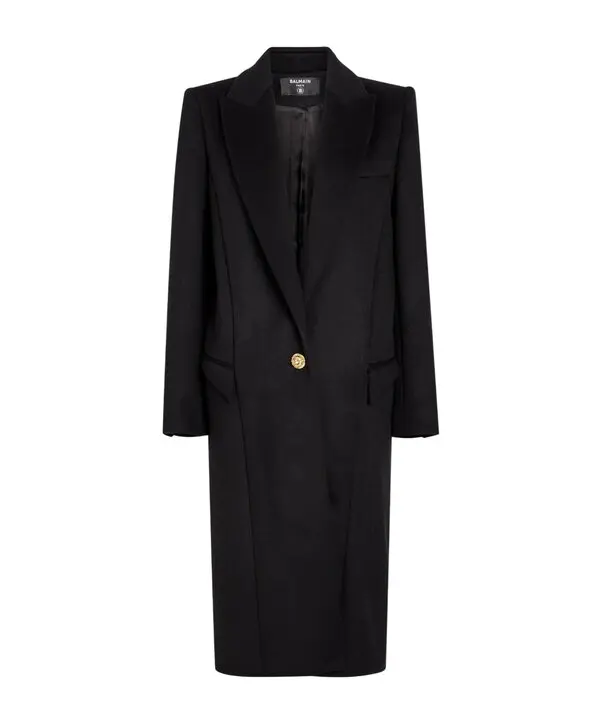 Balmain Wool Oversized-fit Overcoat